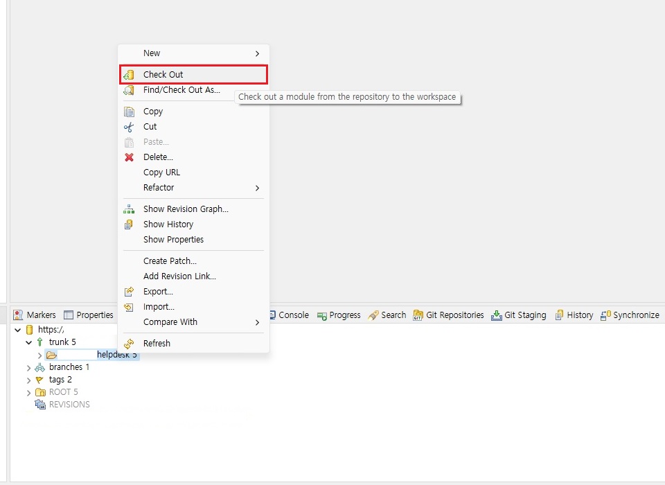 이클립스 svn 프로젝트 내려받기 방법(feat. SVN Check Out)