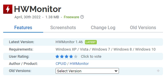 HWMonitor 무료 다운로드