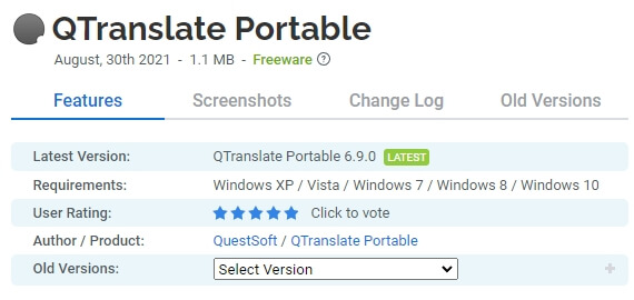 QTranslate Portable 무료 다운로드
