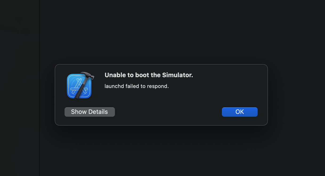 [XCode/Simulator] XCode Error : Unable to boot the Simulator