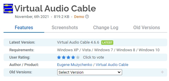 Virtual Audio Cable 무료 다운로드