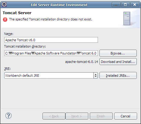 [개발 IT] The specified Tomcat installation directory does not exist 에러 해결방법
