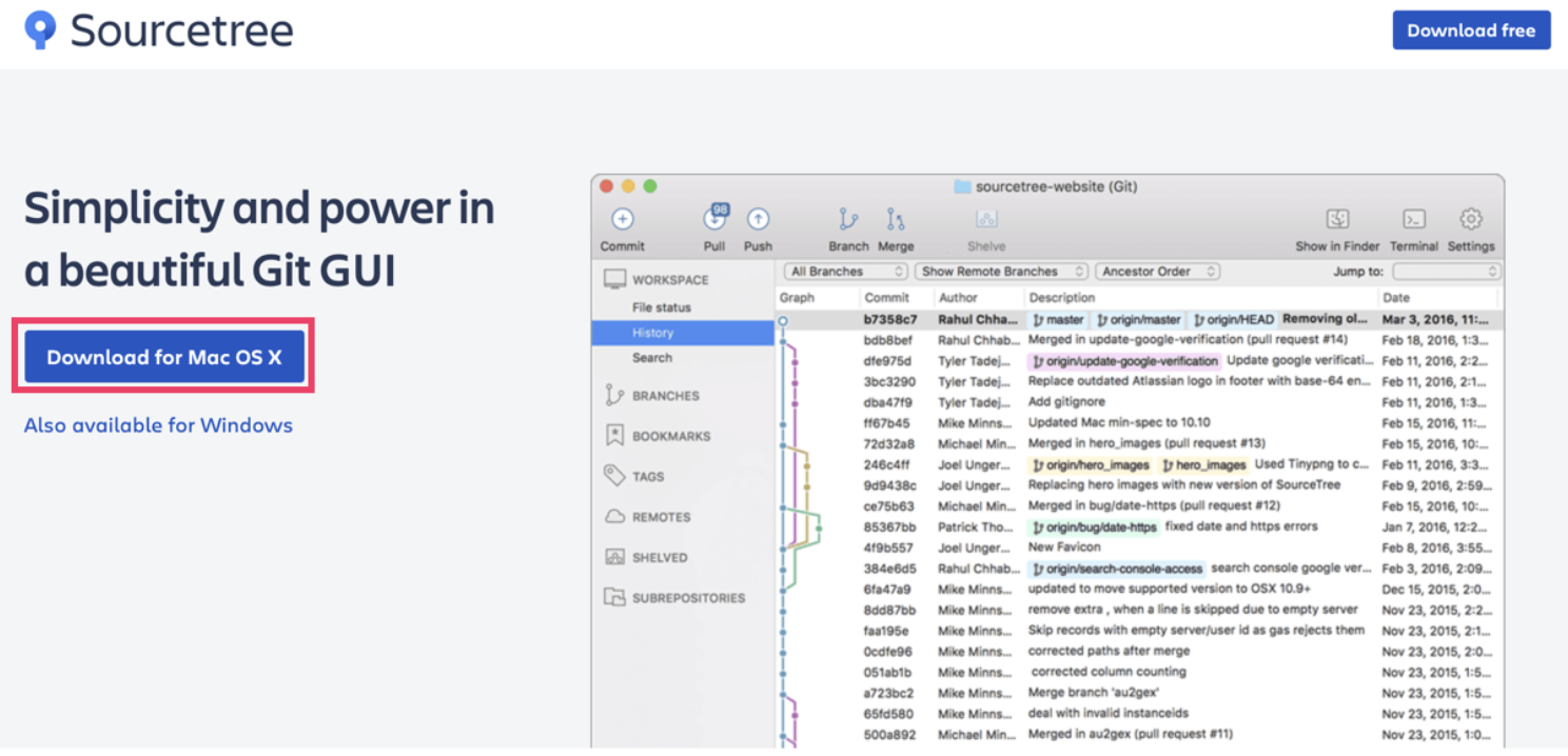 Git Sourcetree Git과 Mercurial을 위한 강력한 Gui 클라이언트