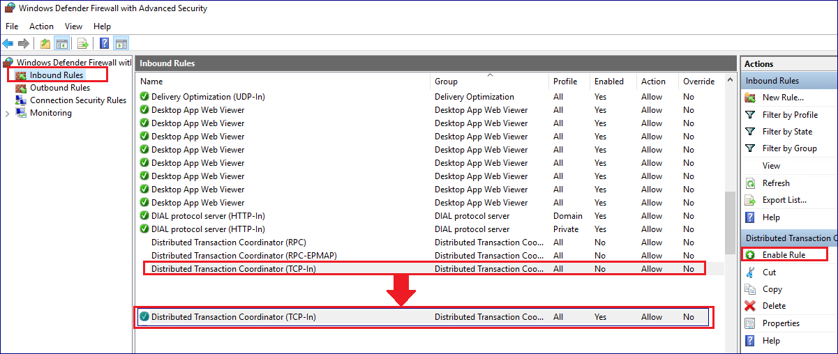 MS SQL Database, SQLNCLI11 분산 트랜잭션 오류