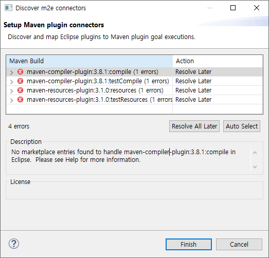 No Marketplace Entries Found To Handle Maven Compiler Plugin 3 8 1 Compile In Eclipse 오류