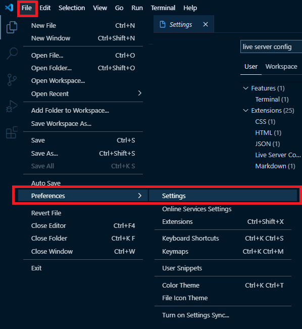 Visual Studio Code live server 기본 브라우저 chrome으로 설정하기