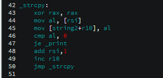 nasm x64 assembly strcpy 구현 -1 :: Pw4ngC0