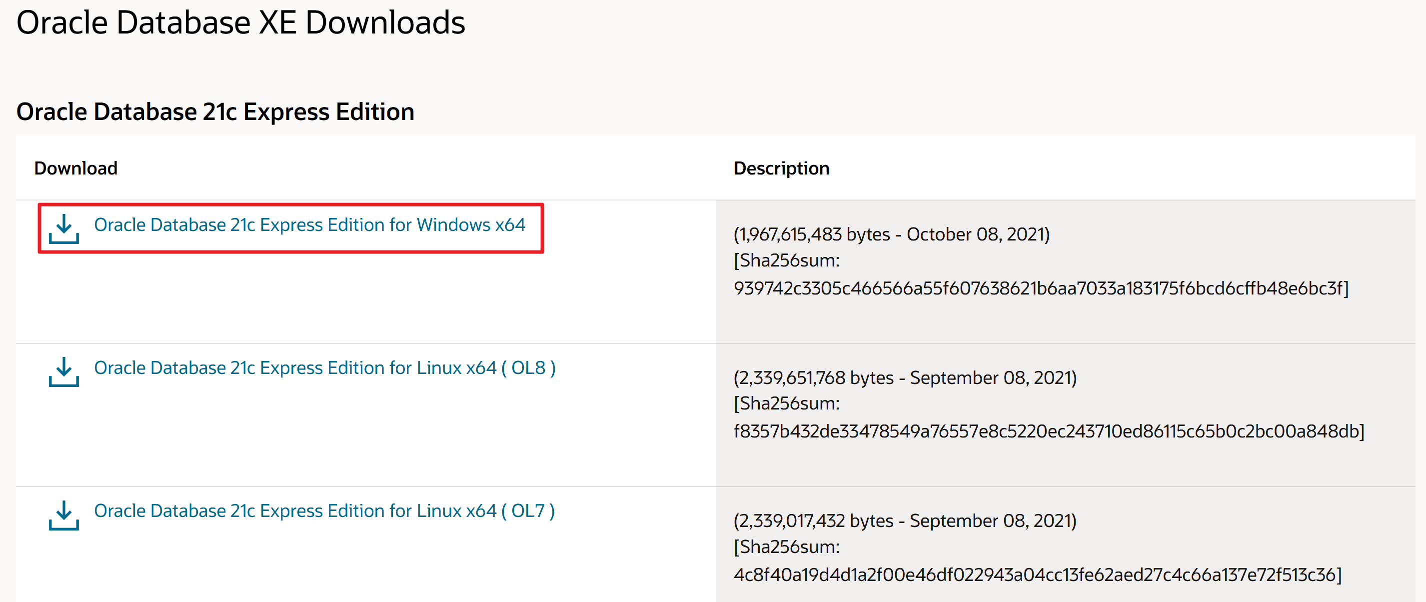 [Oracle] 오라클 21c Express Edition(XE) 데이터베이스 설치하기