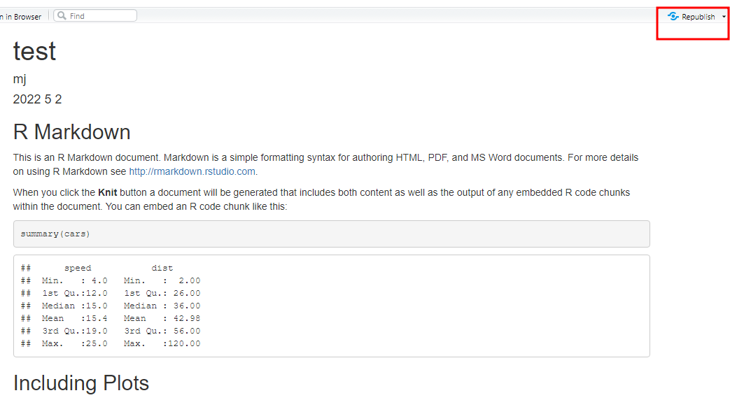 R R 마크다운(Rpubs)