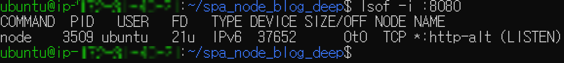 EADDRINUSE: address already in use :::8080 에러 해결 방법