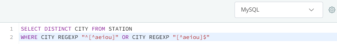 [HackerRank/Basic Select] Weather Observation Station 11 :: my random log
