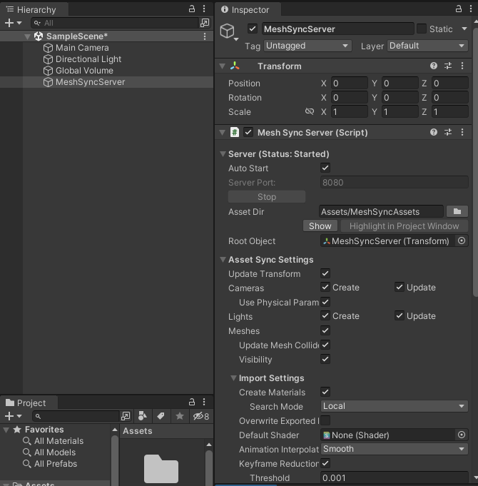 [Unity] MeshSync 패키지 (Blender-Unity 실시간 싱크)