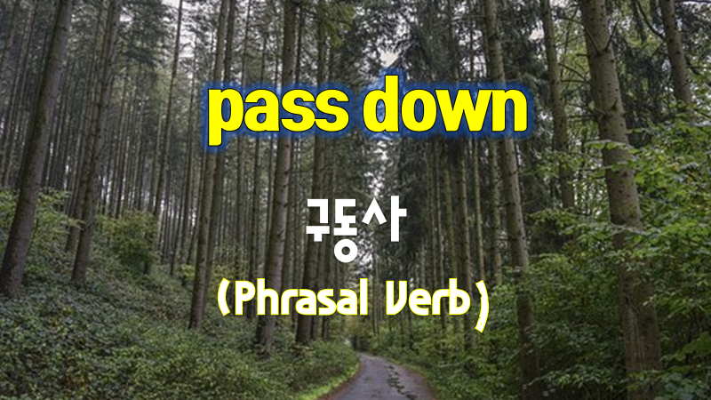 영어구동사(Phrasal Verb) pass down 배우기 [의미와 예제]