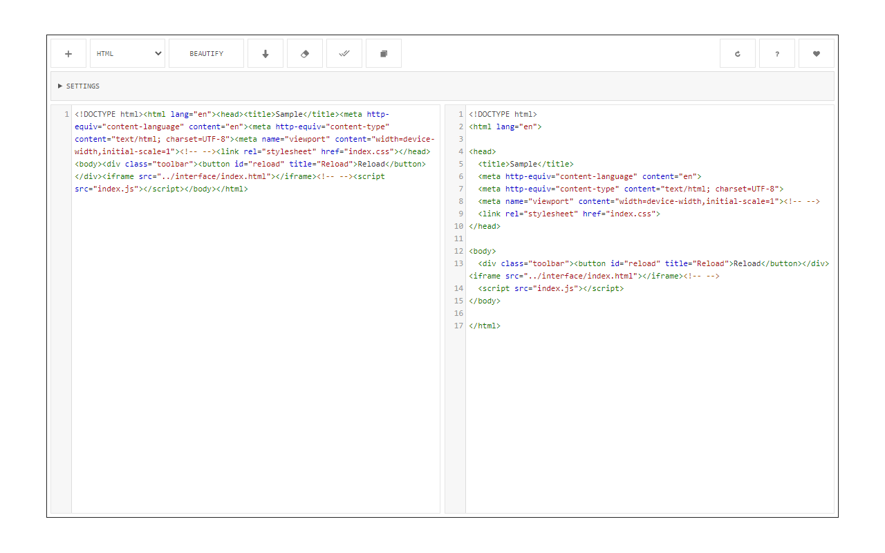 Css Html 코드 정리 사이트 C Style Json Js Javascript Code Beautifier Tabifier
