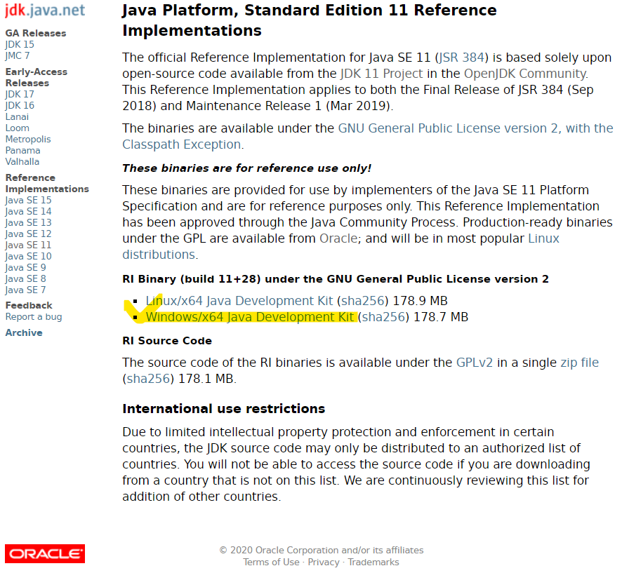 오라클 로그인 없이 Java 11 다운받기 (jdk 11)
