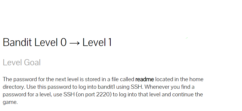 [OverTheWire] Bandit Level 0 → Level 1