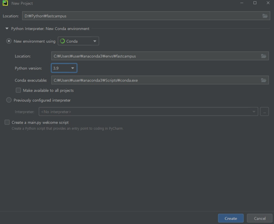 Pycharm 설치 후 가상 환경 세팅 :: Goodthings4Me