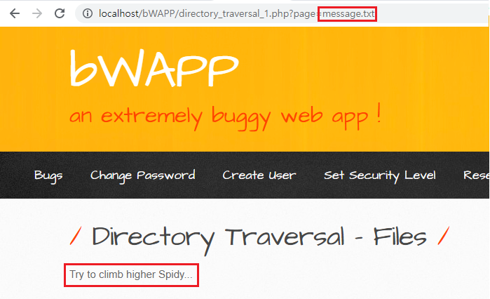 비박스(bWAPP) A7 Directory Traversal - Files