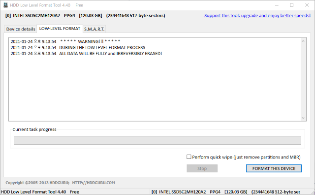HDD LLF Low Level Format Tool :: 모르면 배우면되지