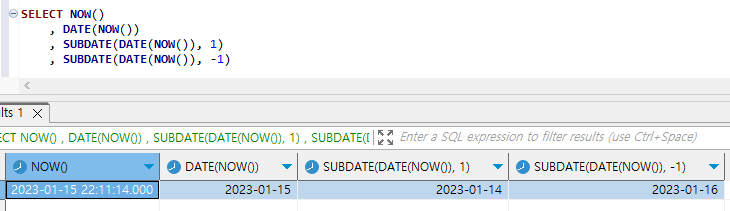 mysql 날짜 더하기(ADDDATE) 날짜 빼기(SUBDATE)
