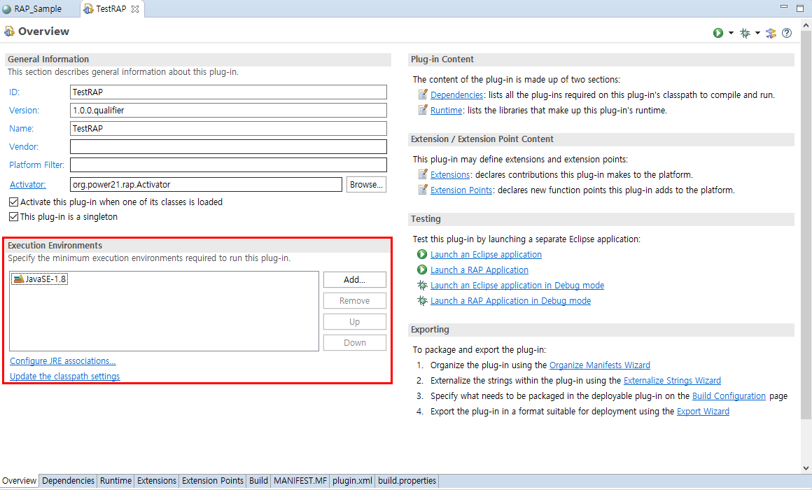 [RAP] Missing Constraint: Bundle-RequiredExecutionEnvironment: JavaSE-1 ...
