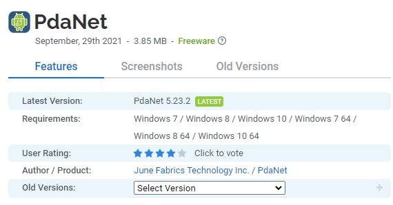 PdaNet 무료 다운로드