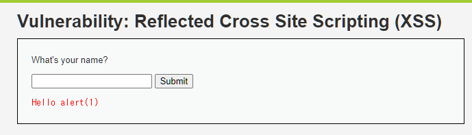 DVWA 실습 - Reflected Cross Site Scripting (XSS)