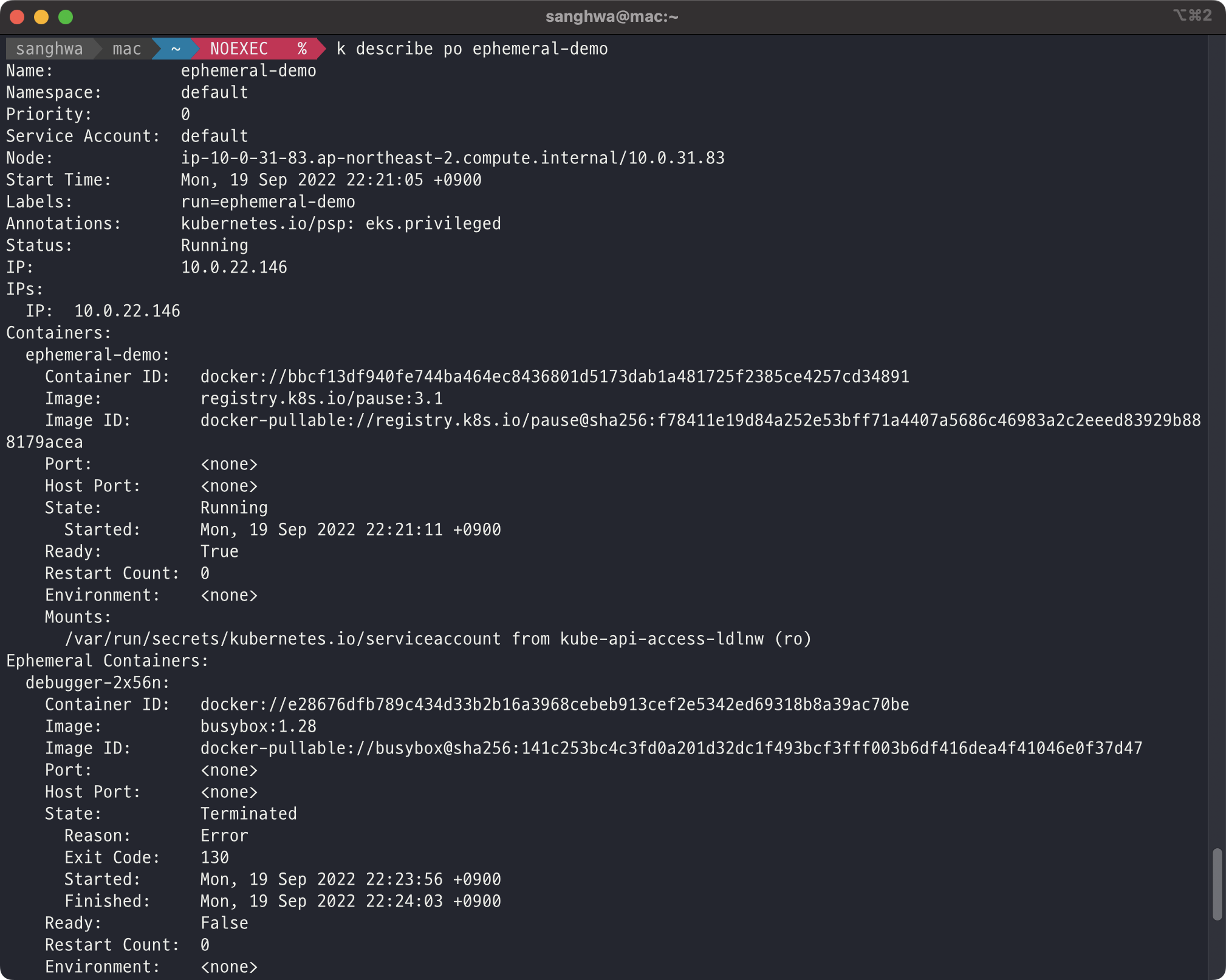 Kubernetes Ephemeral container 란?