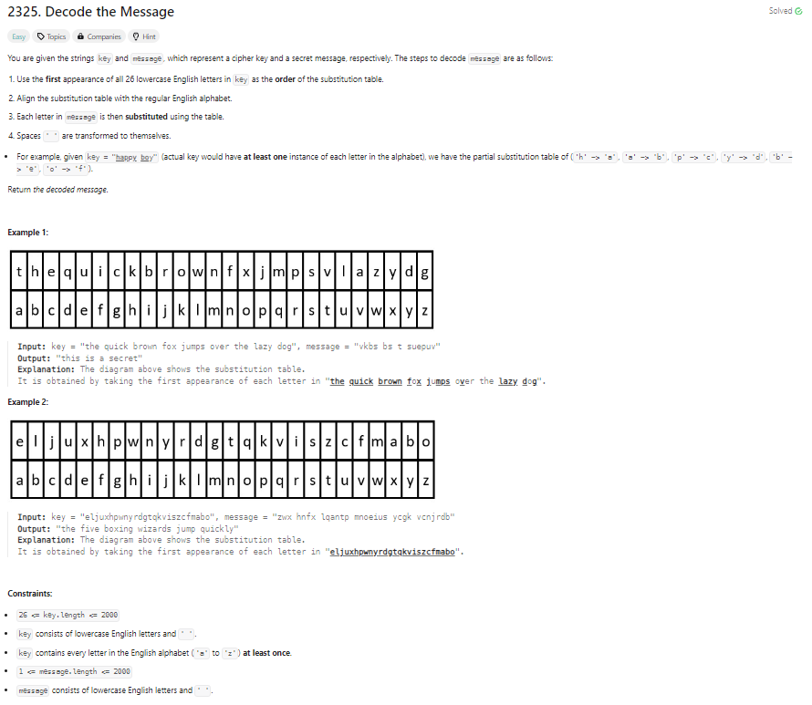 99클럽 코테 스터디 31일차 TIL (+JAVA/Decode the Message)