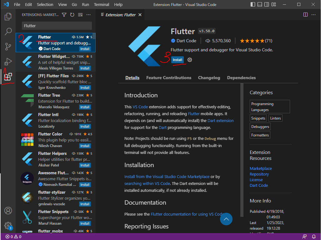 Windows VS Code에서 Android Studio + Flutter 환경 구축