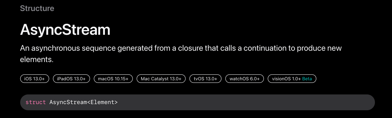 Swift Conrreucy, AsyncSequence 준수하는 AsyncStream 사용방법