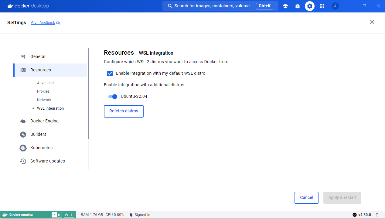 Docker desktop setting with Ubuntu , WSL — Growth Scientist
