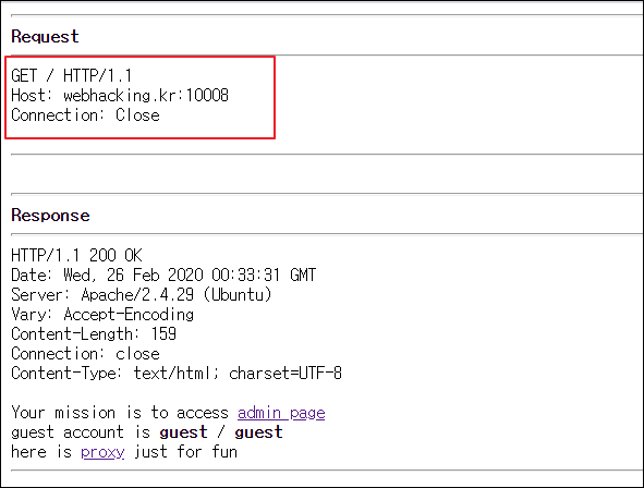 Webhacking.kr 52번 - Header Injection :: HACKCATML