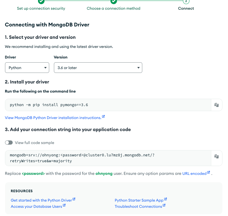 [Python][Database] MongoDB Atlas(Cloud)와 Python 연결 dnspython , pymongo 라이브러리 + SSL: CERTIFICATE ...