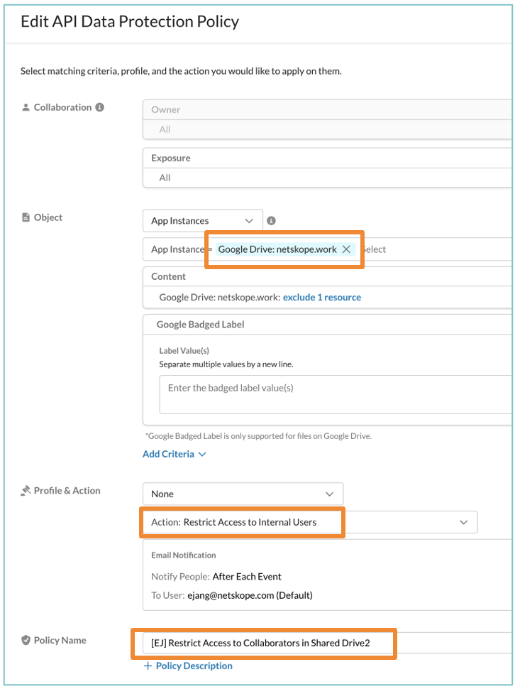 Netscope API Protectionを使用してGoogleドライブ共有をリアルタイムで制御