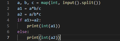 [백준/Python] 15726번 이칙연산 — Koala