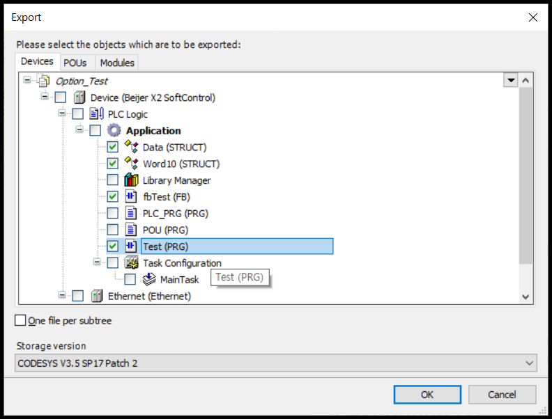 Codesys 불러오기, 내보내기 (Export, Import)