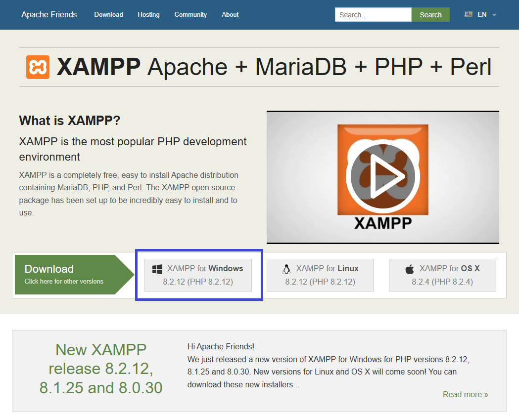 윈도우 XAMPP(Apache, MySql, PHP) 설치방법