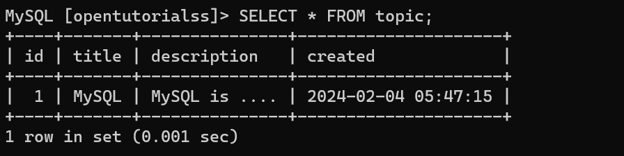 [생활코딩] WEB3 - PHP & MySQL