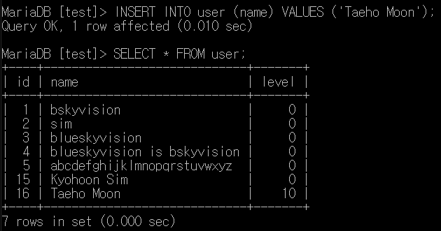 [sqlite3] sqlite의 경우 컬럼 수정 불가 by bskyvision.com