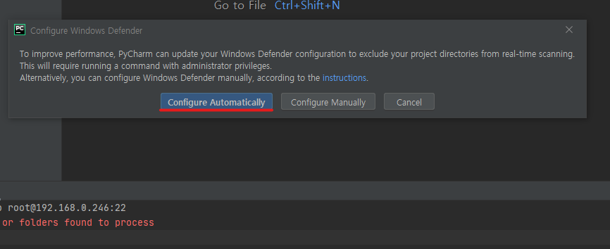 PyCharm remote server