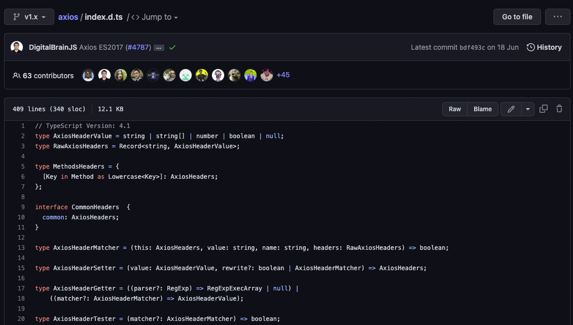 npm 사이트에서 JS, TS에 따른 설치법