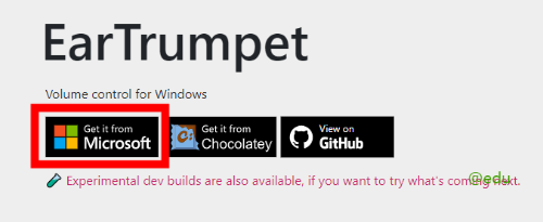 개별 프로그램 소리 조절 EarTrumpet