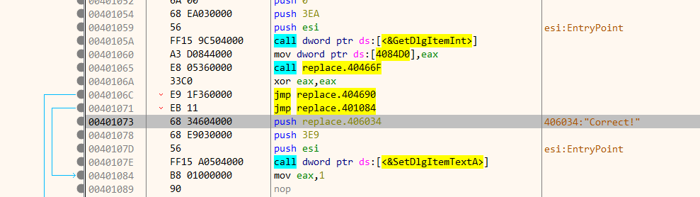 [reversing.kr] replace :: 레오의 블로그