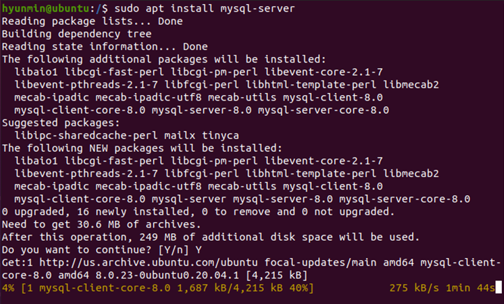 [Ubuntu 20.04] MySQL 8.0 서버 구축