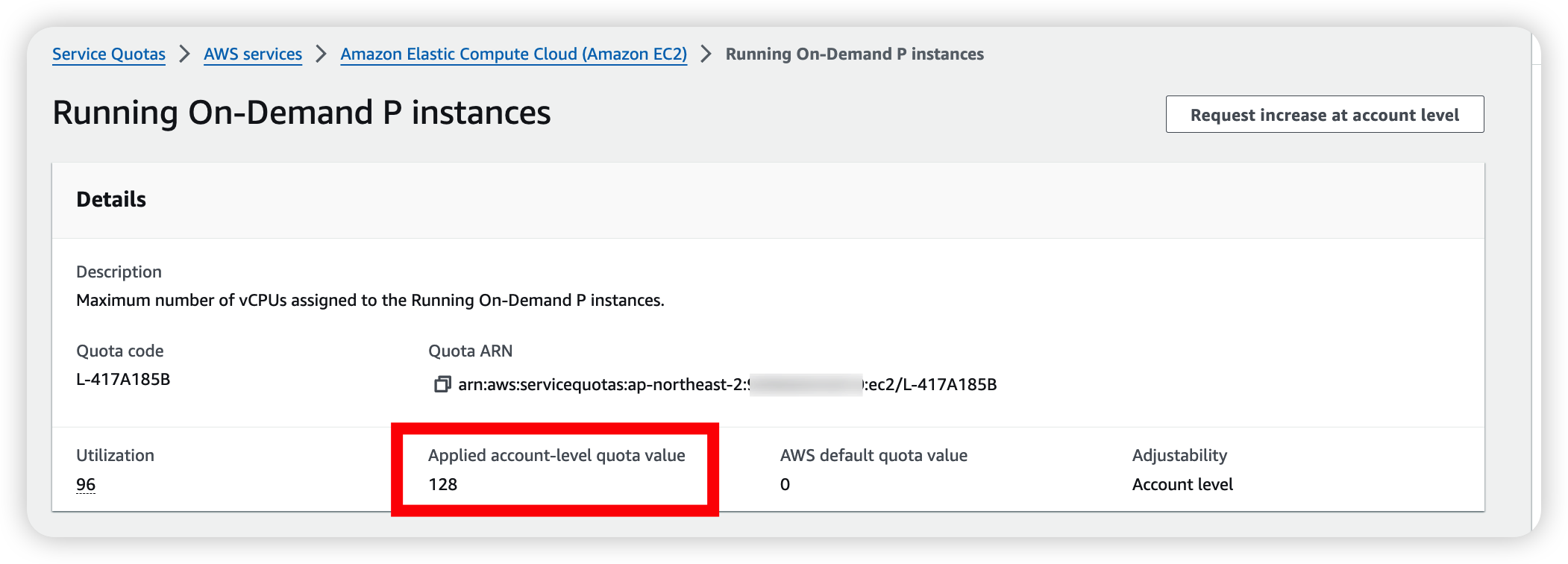 [AWS/EC2/Quota] You have requested more vCPU capacity than your current vCPU limit of 64 allows ...