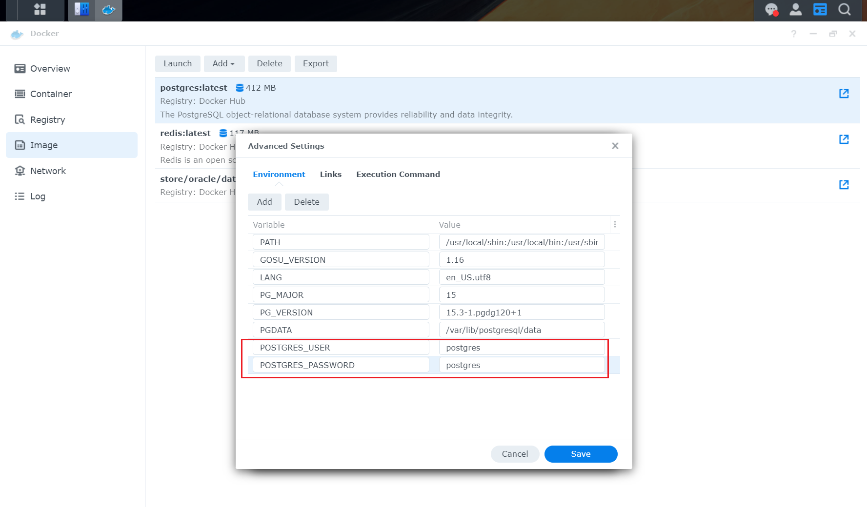 [Postgresql] Synology Docker Postgresql 설치하기