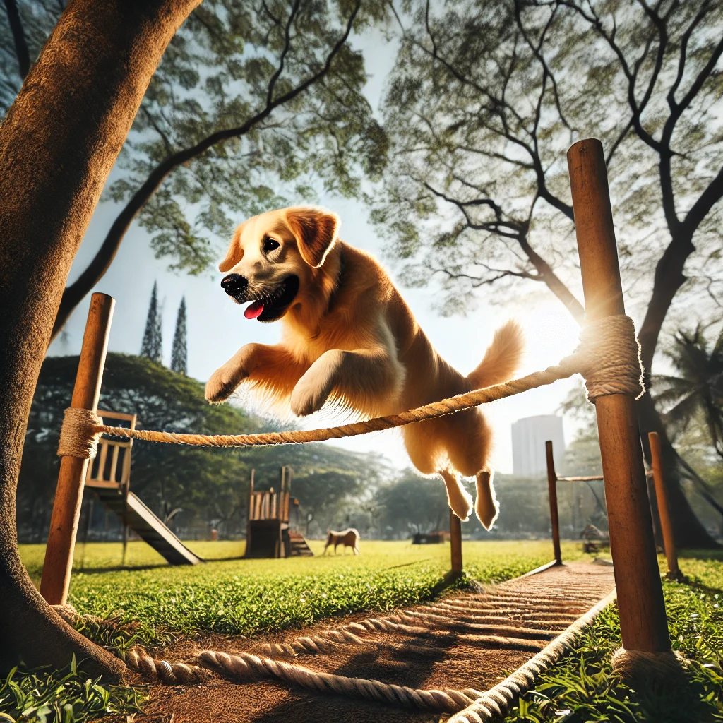 Rope Obstacle Course with Your Large Dog in the Park: The Best Exercise ...