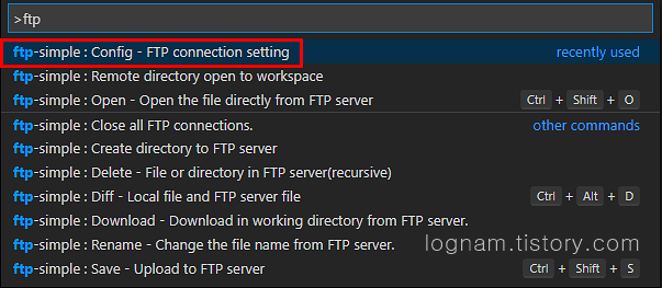 VS Code로 FTP 연결하여 코드수정 바로 적용하기(ftp-simple) - 로그남의 취미생활연구소