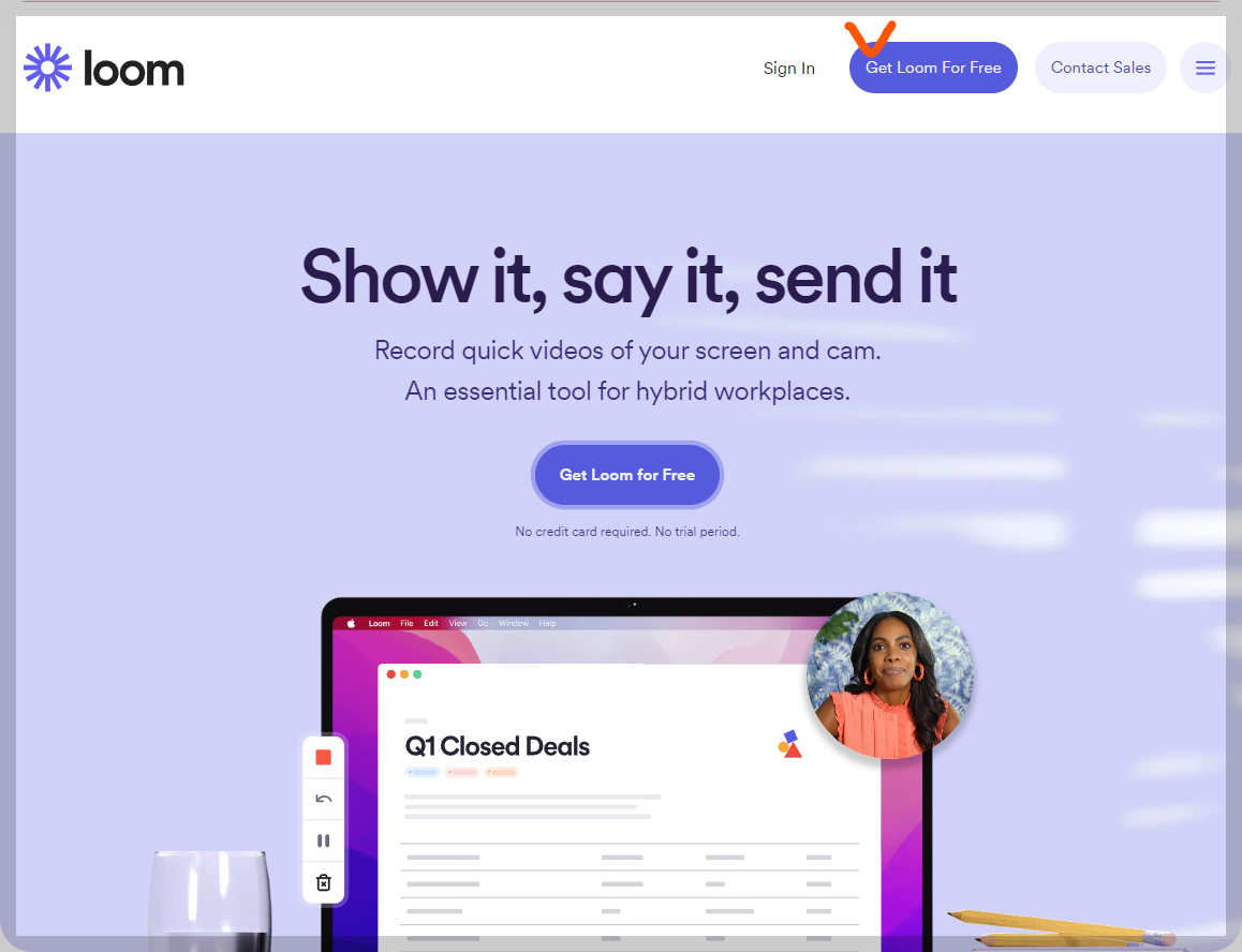 Get Loom For Free를 클릭